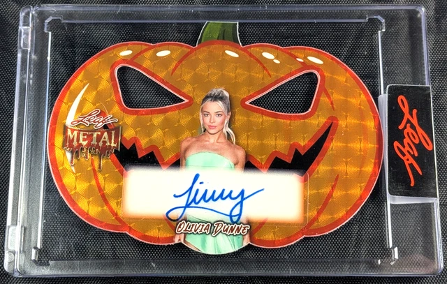 OLIVIA DUNNE 2025 Leaf Halloween Autograph Card # 1/1 Vinyl Jack-O ...