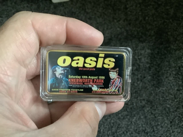 OASIS CONCERT TICKET Gold Bar Liam Gallagher Noel Signatures Manchester ...