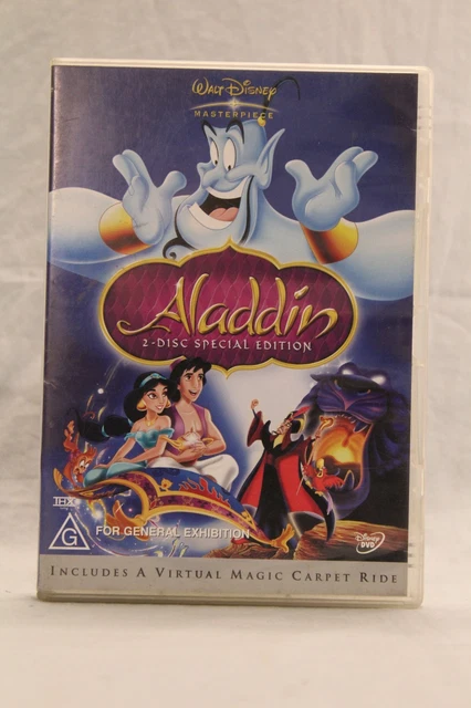 ALADDIN 1992 DVD Disney Animation Scott Weinger Robin Williams Linda ...