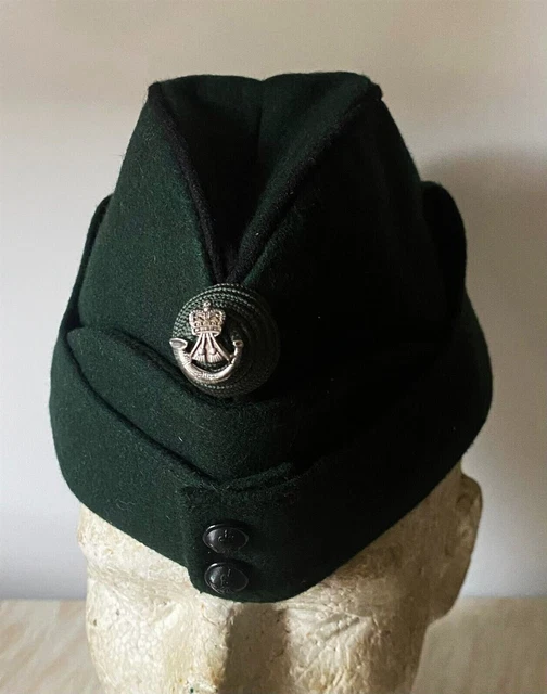 BRITISH ARMY THE RIFLES Officers Green SIDE CAP / HAT & Silver BOSS ...