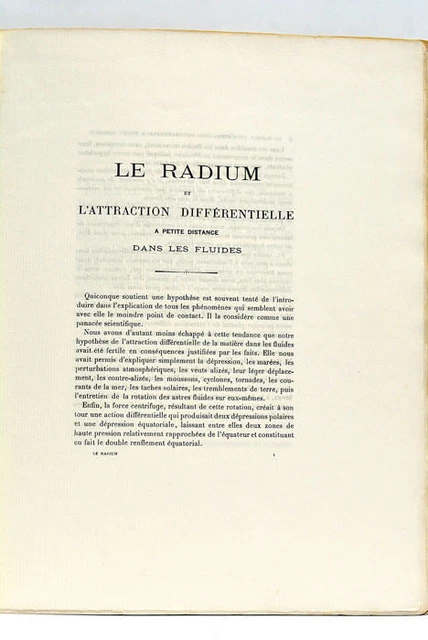 ESSAI SAINTIGNON LE RADIUM et l'Attraction différentielle dans les ...