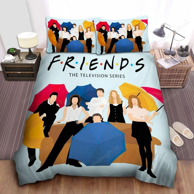 FRIENDS CHARACTERS AND Central Perk Orange Sofa Artwork Quilt Duvet ...