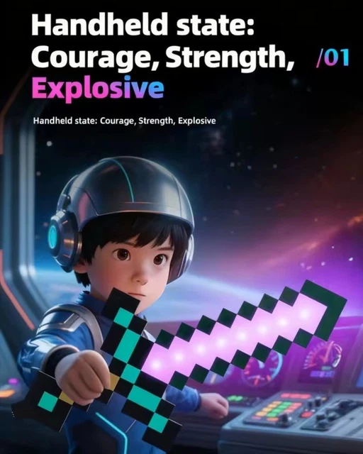 KIDS MINECRAFT SWORD Night Light Color Changing Game Decor Table Lamp ...