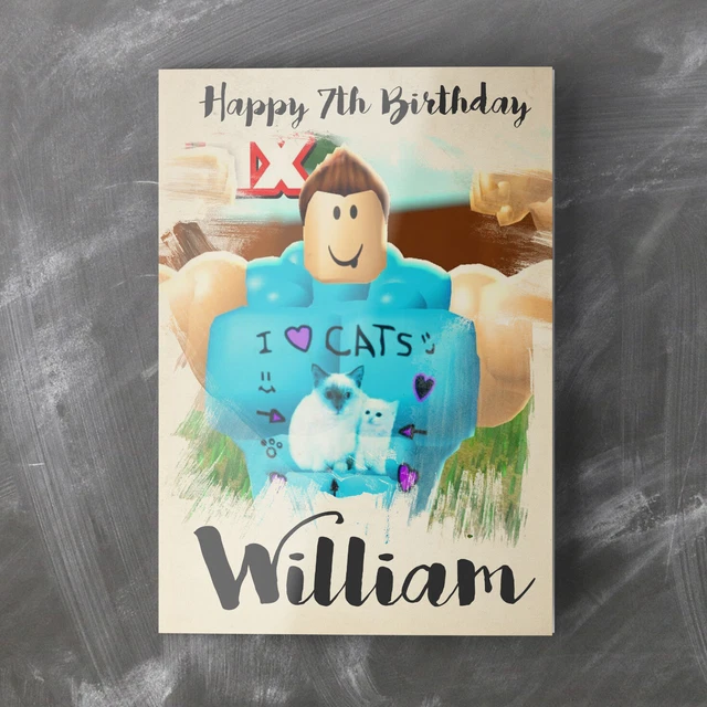 ROBLOX PERSONALISED BIRTHDAY Card for Kids Son Daughter Granddaughter ...