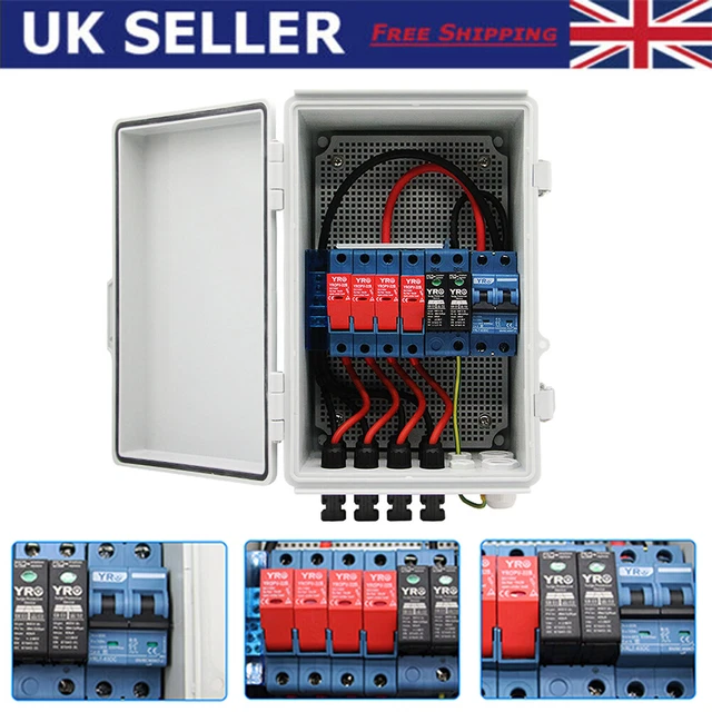 SOLAR PV COMBINER Box Connection Box 4 Strings 1000VDC Circuit Breaker ...