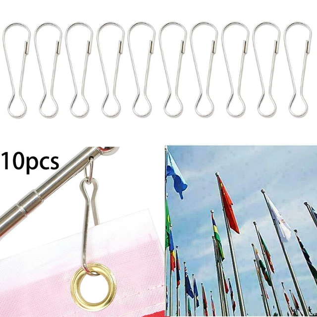 10 PI??CES CLIPS de poteau de drapeau anti-enroulement attache clip ...