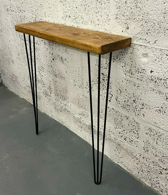 RUSTIC INDUSTRIAL STYLE console hall table Hairpin legs inc Solid ...