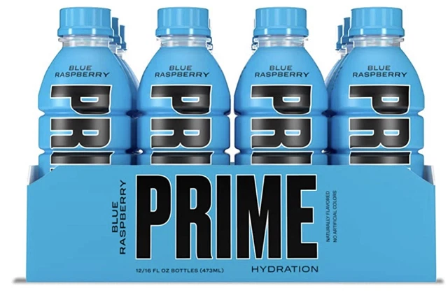 PRIME HYDRATION DRINK Blue Raspberry 12 Pack Bottles By Logan Paul x ...