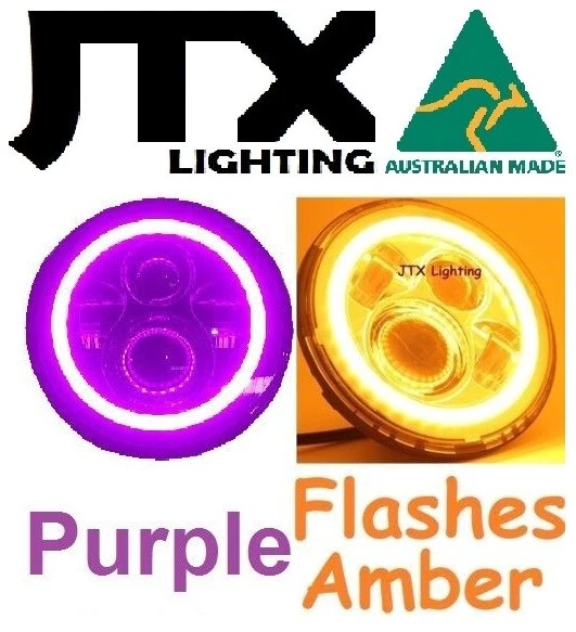 7& LED HEADLIGHTS PURPLE Ford Zephyr Zodiac Mk1 Mk2 Mk11 Flash AMBER on ...