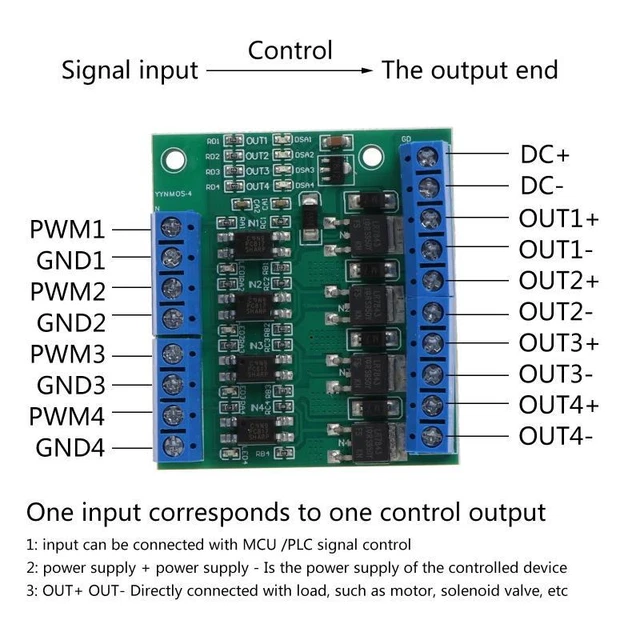 PLC AMPLIFIER CIRCUIT Board Drive Module Photocoupler Isolation 4 Way ...