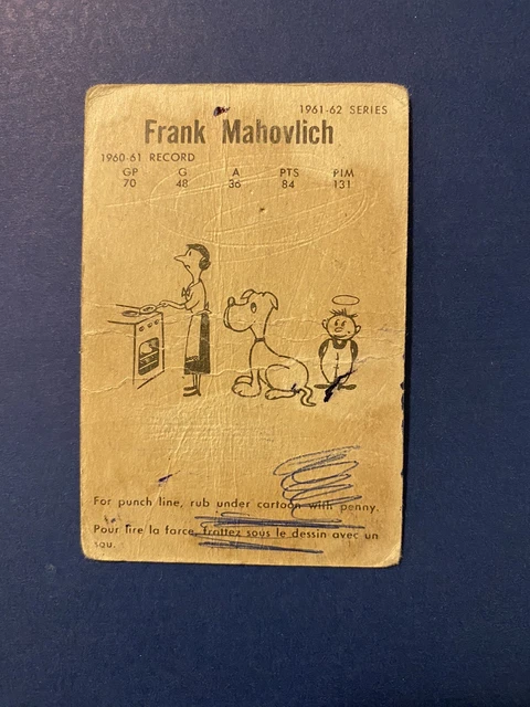 1961-62 PARKHURST#2 FRANK Mahovlich Toronto Maple Leafs Low Grade $11. ...