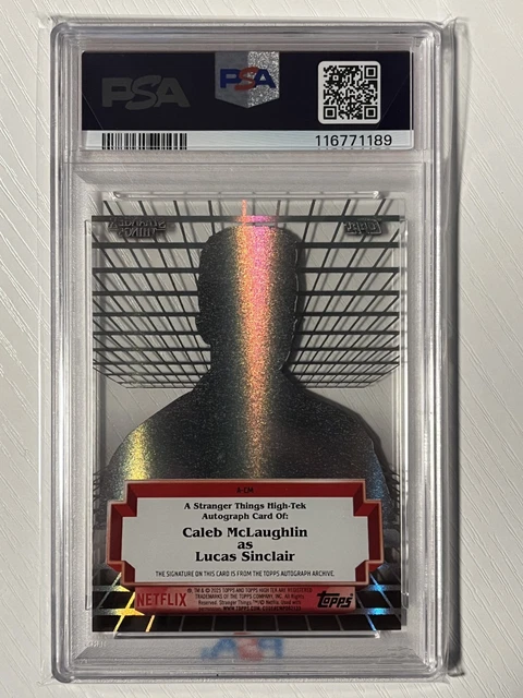 CALEB MCLAUGHLIN LUCAS 2025 Topps Stranger Things High Tek Auto PSA 10 ...