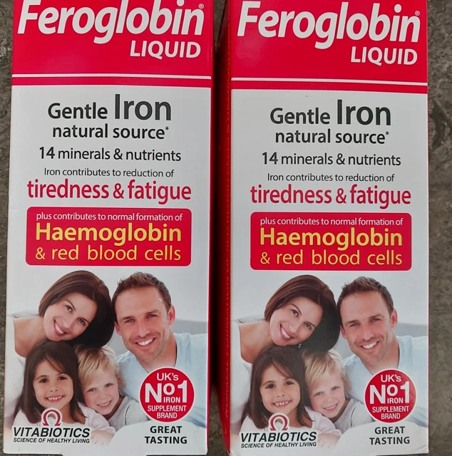2 PACKS OF Vitabiotics Feroglobin 500ml Gentle Iron Liquid (1l) - BB 04 ...