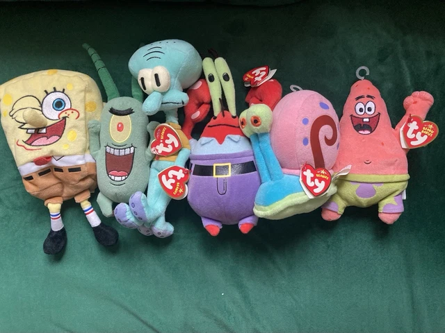 TY BEANIES SPONGEBOB SquarePants & Friends Bundle Plush Inc Squidward ...
