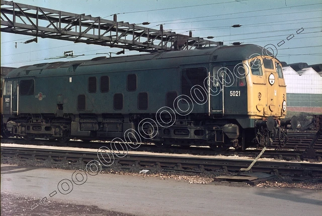 35MM ORIGINAL COLOUR SLIDE OF A GREEN LIVERY CLASS 24 AT CREWE DIESEL ...