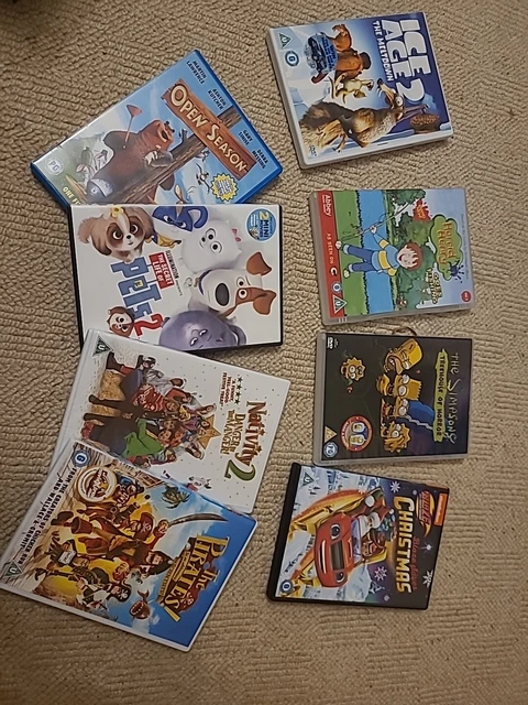 20 KIDS DVD bundle. Willy Wonka Smurfs Ice Age Simpsons Secret Life Of ...