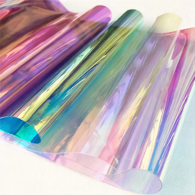 4 SHEETS FILM Pvc Clear Fabric Prism Window Iridescent Craft $28.11 ...