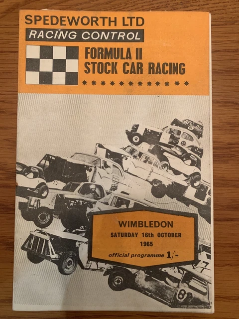 VINTAGE: SPEDEWORTH FORMULA 2 Stock Car Racing Programme, Wimbledon, 16 ...