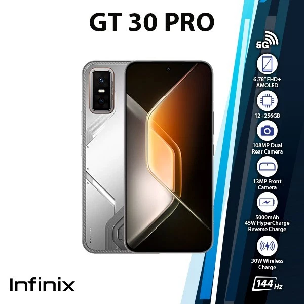 INFINIX GT 30 Pro Android Mobile Phone (WHITE/12GB+256GB/Dual SIM ...