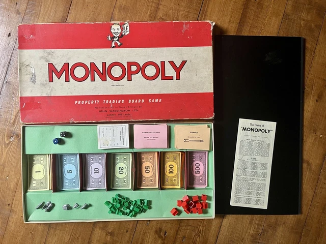 VINTAGE 1961 WADDINGTON'S MONOPOLY BOARD GAME - COMPLETE with ORIGINAL ...