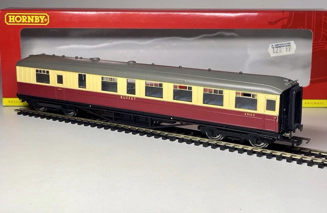 HORNBY OO R4181A Gresley 61ft 6in Buffet Car Coach E9112E BR Crimson ...