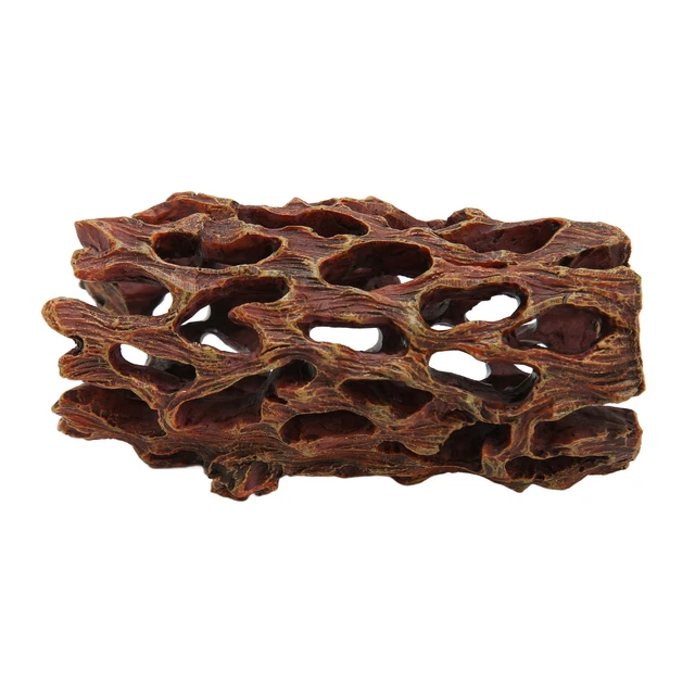 AQUARIUM HOLLOW TREE Trunk Simulation Decorative Hideout Cave Fish Tank ...