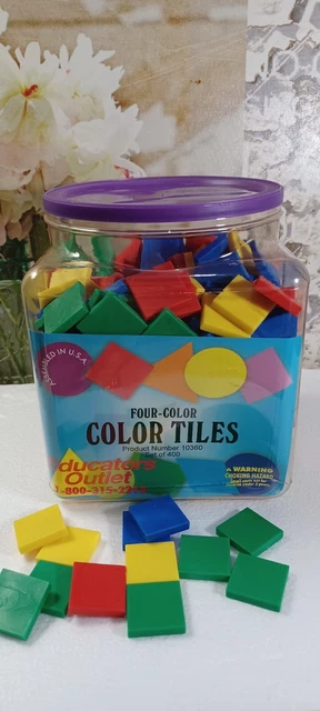 LEARNING RESOURCES 1& Square Color Tiles Counting Sorting Set of 400 in ...