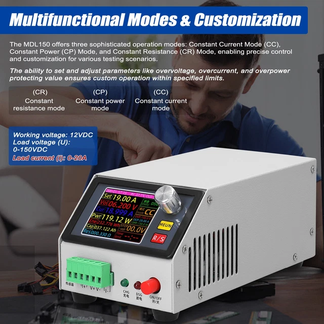 2.4 COLOR SCREEN Electronic Load CC/CP/CR Mode Data Calibration 9J6N ...