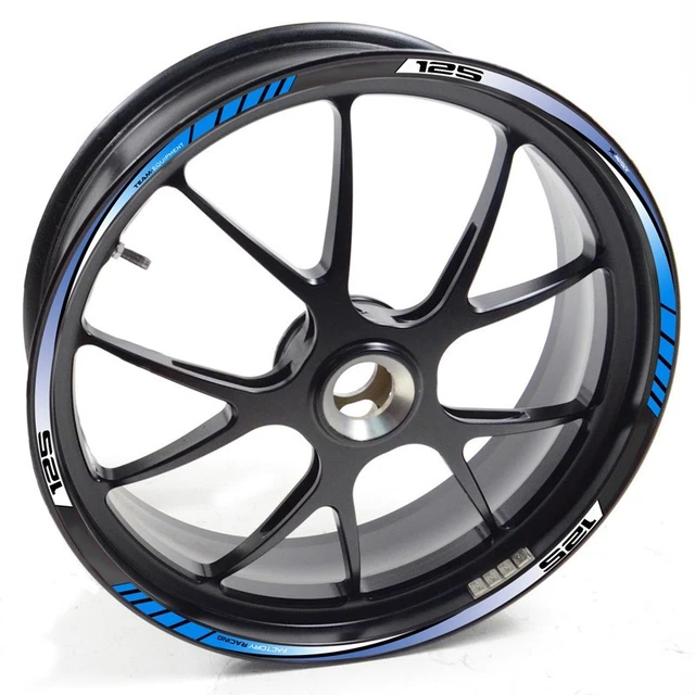 UKEN STICKER WHEEL Rim Yamaha YZF R 125 R125 Blue strip tape vinyl ...
