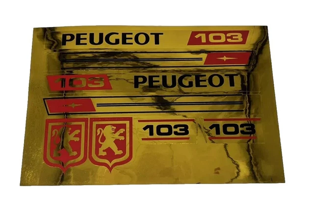PEUGEOT 103 STICKER Logo Aufkleber Moped Mofa Styling Gold Emblem ...