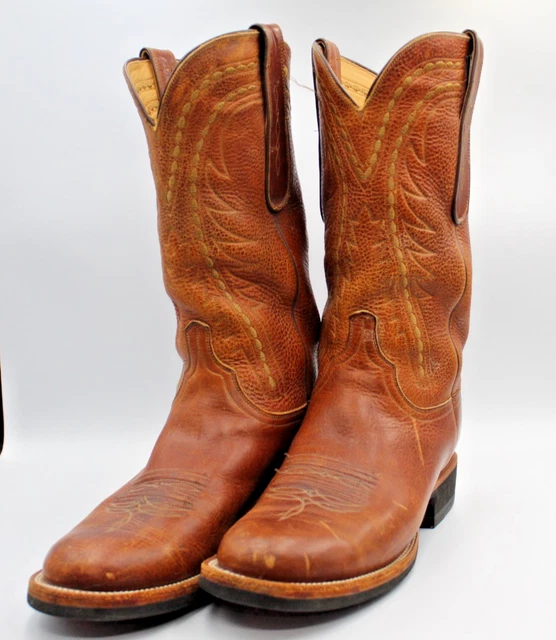 LUCCHESE 2000 MEN'S Boots Size 11.5D brown Leather Cowboy Western Shoe ...