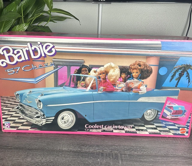 NEW VINTAGE 1989 Barbie ‘57 Chevy Bel Air Blue Convertible Car Mattel ...