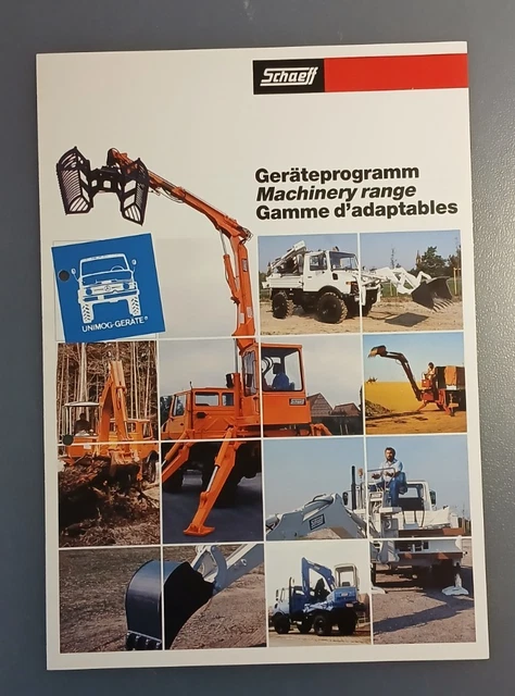 PROSPEKT MERCEDES-BENZ UNIMOG Schaeff Geräteprogramm EUR 4,99 - PicClick DE