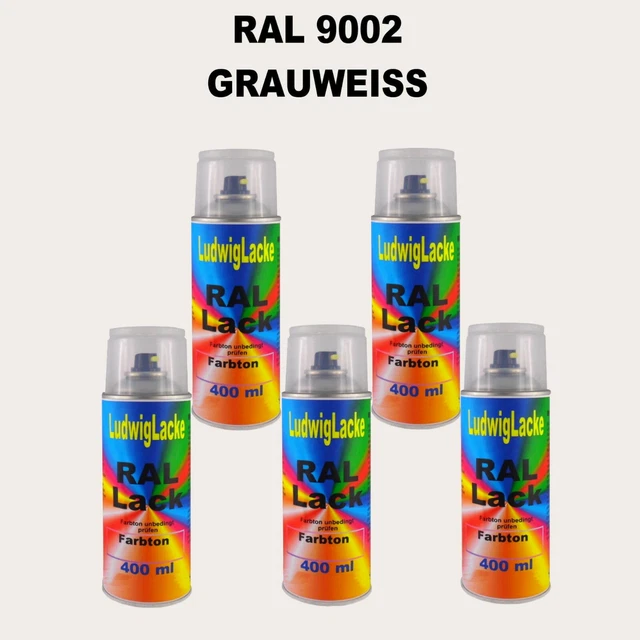 RAL 9002 GRIS Blanc MATT Bombes De Peinture 5 X 400Ml Livraison ...