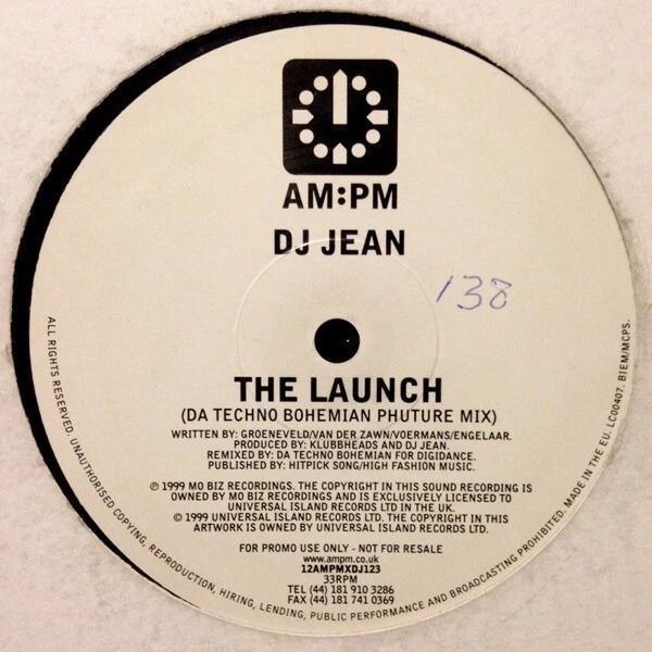 DJ JEAN - The Launch (12", S/Sided, Promo) EUR 16,10 - PicClick FR