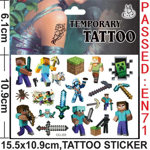 Temporary Tattoo Minecraft FOR SALE! - PicClick UK