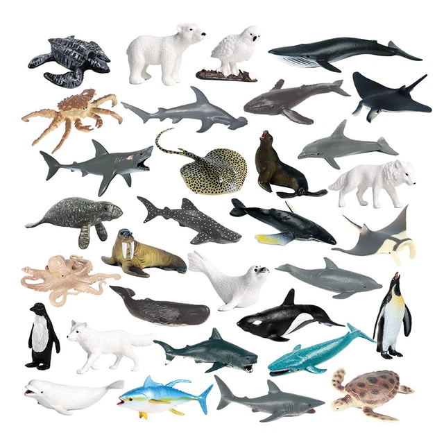 32X FIGURES FAKE Sea Animals for Teaching Prop Desktop Ornament Kids ...