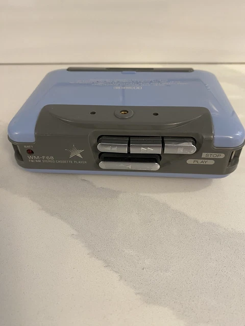 VINTAGE SONY WALKMAN WM-F68 Baby Blue AM/FM Portable Cassette Player ...