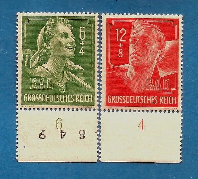 ORIGINAL NAZI GERMANY THIRD REICH RAD workers postage stamp set MNH $8. ...