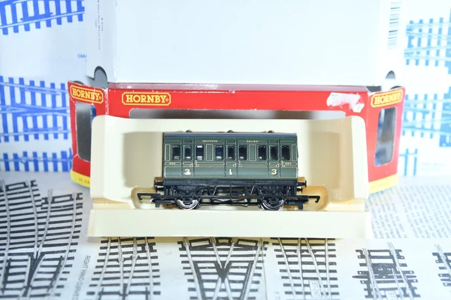 HORNBY R4135 SR Olive Four Wheel Coach "350". Boxed. Era 3. MIB. No.2 £ ...
