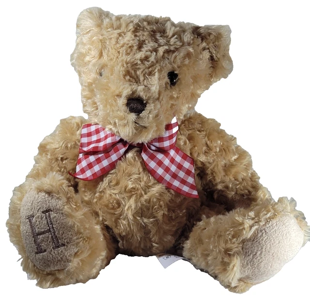 WHSMITH HENRY TEDDY Bear 11" Plush Soft Toy with Red & White Bow Cuddly ...