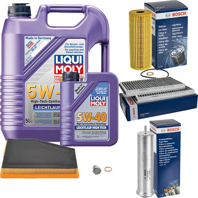 BOSCH INSPECTION SET 6L Liqui Moly Bon Fonctionnement High Tech 5W-40 pour !! EUR 190,81 ...