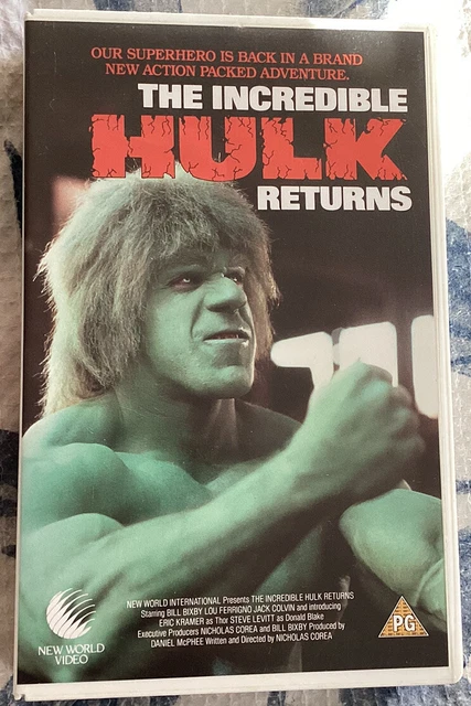 THE INCREDIBLE HULK Returns RARE Ex Rental Big Box Embossed VHS + Bonus ...