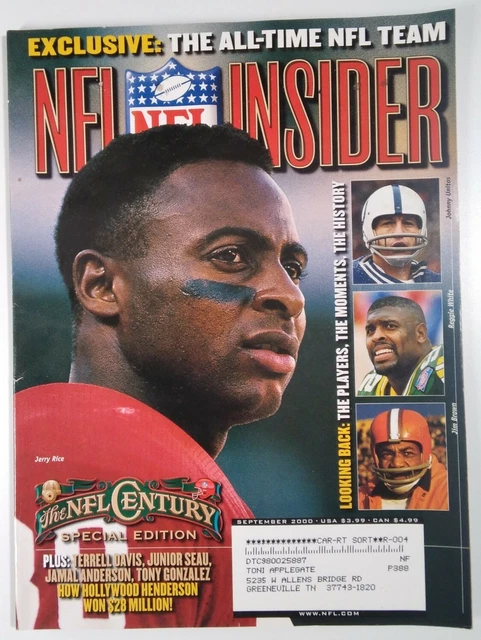 NFL INSIDER MAGAZINE Vtg 2000 All Time Team Rice Warner Gonzalez ...