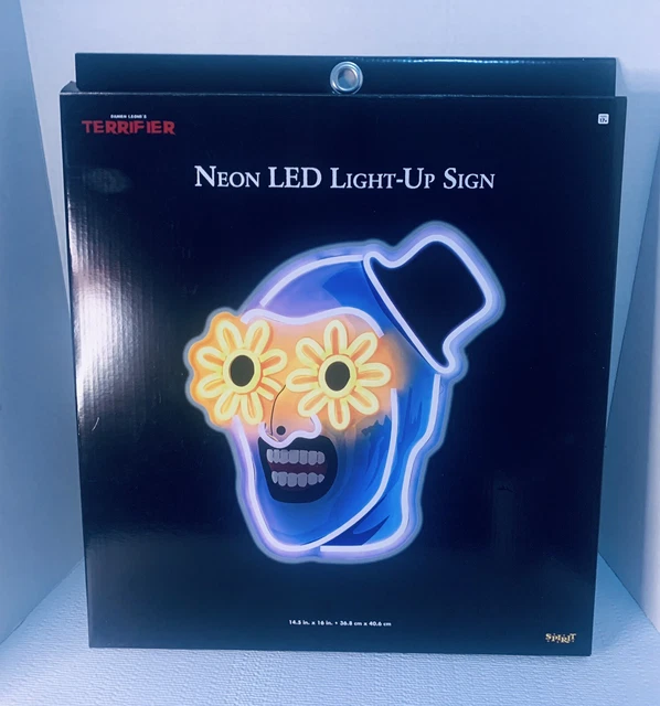 SPIRIT HALLOWEEN TERRIFIER Art the Clown Neon LED Light-Up Sign Horror ...