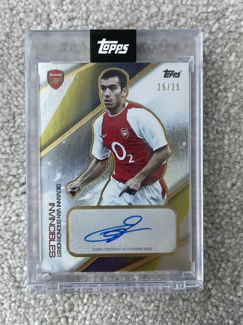 TOPPS ARSENAL INVINCIBLES 2003/2004 Giovanni Van Bronckhorst 25/25 auto ...