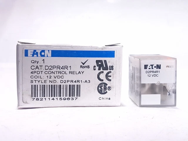 EATON D2PR4R1 4PDT Control Relay 12Vdc Coil £12.48 - PicClick UK