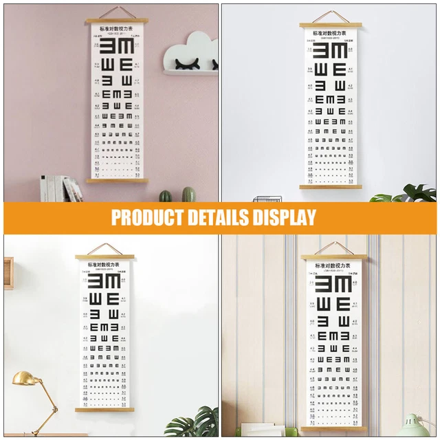 Visual Test Chart Hanging Visual Eye Testing Chart With Wooden Frame