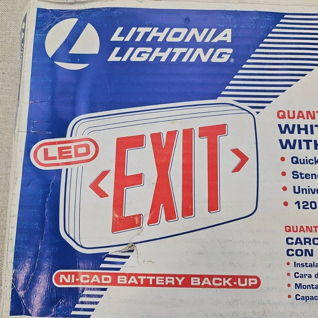 LITHONIA LIGHTING QUANTUM Quick Mount LED Exit Sign White Red Letters ...