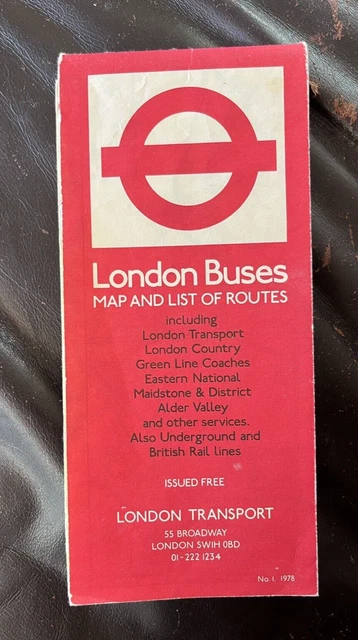 LONDON BUSES MAP and list of routes London Transport - No. 1 1976 £3.50 ...